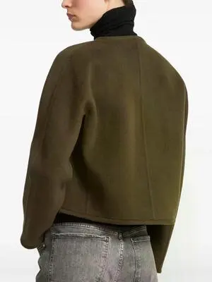 YVES SALOMON Leather Trim-detailing Jacket - Green