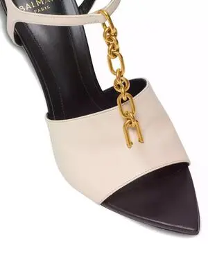 Balmain Leather Heeled Sandals - Neutrals