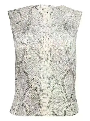 Alexander Wang Snakeskin-print Sleeveless Top