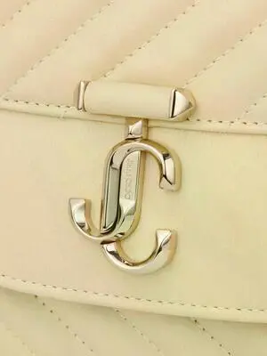 JIMMY CHOO Avenue Curve Quilted Shoulder Bag - Neutrals