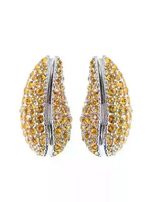 Tory Burch Crystal Embellished Teardrop Earrings - Silver