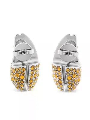 Tory Burch Crystal Embellished Teardrop Earrings - Silver