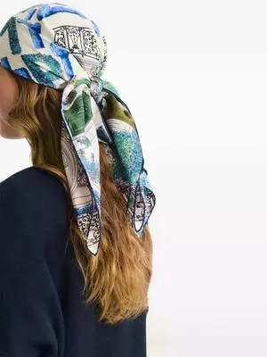Longchamp Jardin Parisien Silk Scarf