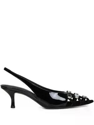 Attico 50mm Leather Slingback Pumps
