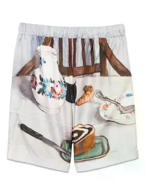 Nanushka Printed Silk Shorts