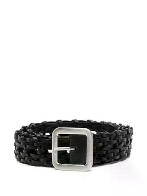 JIL SANDER Braided Leather Belt - Black