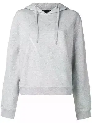 Moschino Logo Heart Print Hoodie - Grey