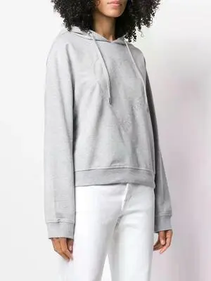 Moschino Logo Heart Print Hoodie - Grey