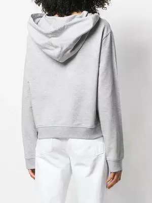 Moschino Logo Heart Print Hoodie - Grey