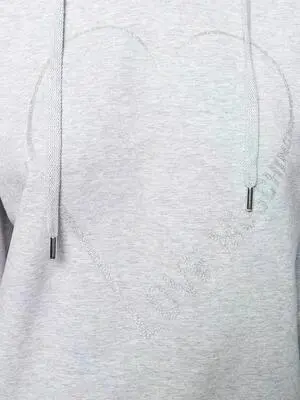 Moschino Logo Heart Print Hoodie - Grey
