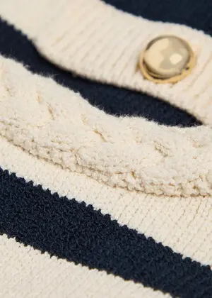 FRAME The Harbour Striped Knit Tank - Navy