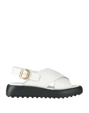 Women's White Leather Sandals