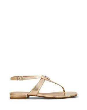 Ralph Lauren Everley Metallic Nappa Leather Sandal - Orange