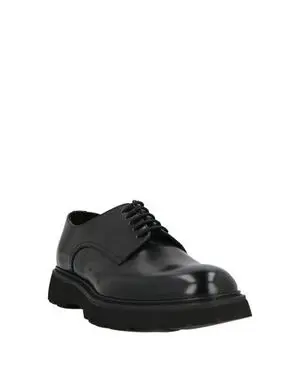 DOUCAL'S Lace-up Leather Derby Shoes - Black