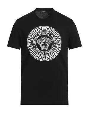 Versace Man T-shirt Grey Size Xl Cotton Black