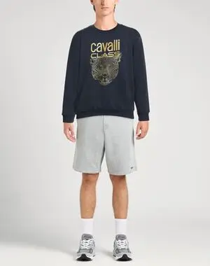 Roberto Cavalli Sweatshirt In Polyester And Cotton - Navy