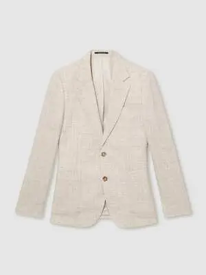 REISS Bloomfield Linen-cotton Single-breasted Suit Blazer Slim-fit