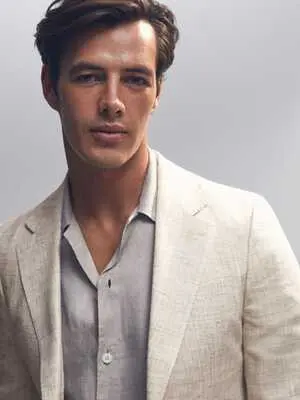 REISS Bloomfield Linen-cotton Single-breasted Suit Blazer Slim-fit