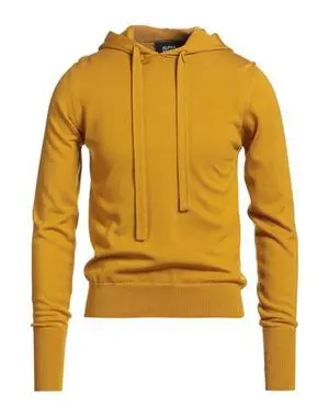 Alpha Studio Rust Merino Wool Hooded Sweater - Yellow