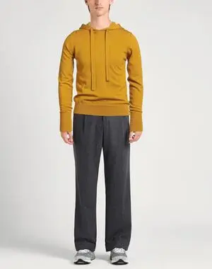 Alpha Studio Rust Merino Wool Hooded Sweater - Yellow