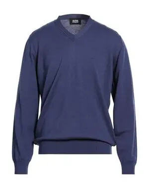 Alpha Studio Sweater In Merino Wool Navy