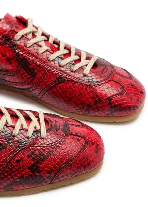Dries Van Noten Python-effect Leather Sneakers