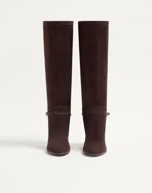 Valentino Garavani Pattie Crust Leather Boots - Brown