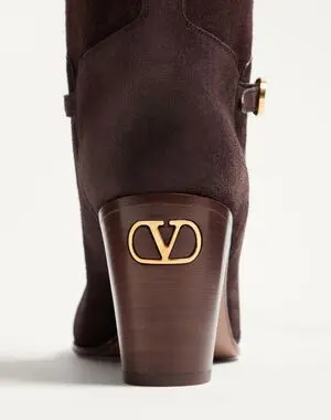 Valentino Garavani Pattie Crust Leather Boots - Brown