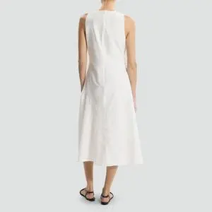 Theory Asymmetrical Ruched Midi Dress - White
