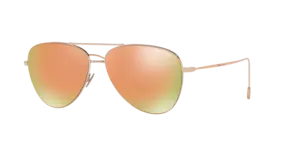 Giorgio Armani Aviator Sunglasses - Grey Mirror Rose Gold