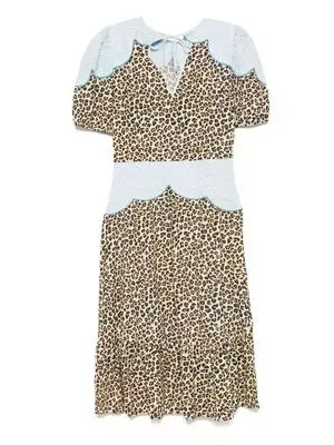 STELLA NOVA Leopard-print Midi Dress