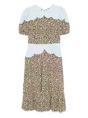 STELLA NOVA Leopard-print Midi Dress