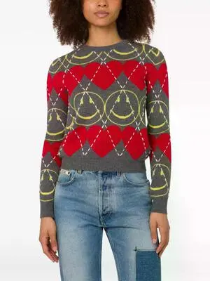Moschino Smiley Face-patterned Sweater - Grey
