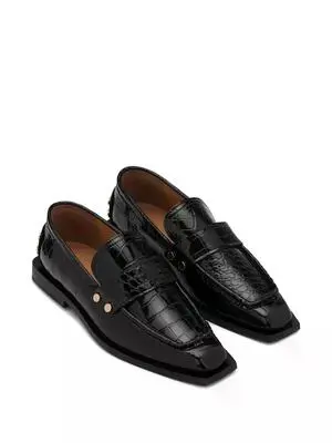 GANNI Square-toe Loafers - Black