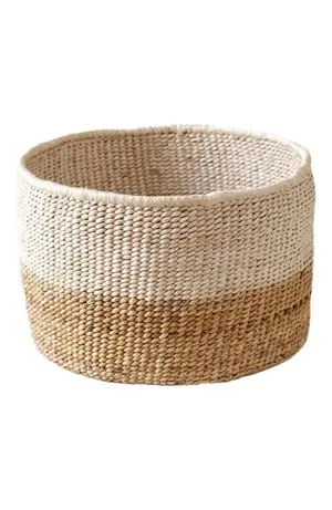 INDEGO AFRICA Two-tone Banana Leaf Small Basket