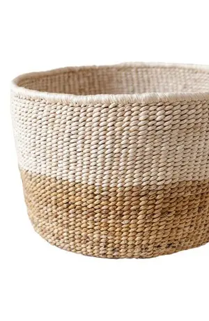 INDEGO AFRICA Two-tone Banana Leaf Small Basket