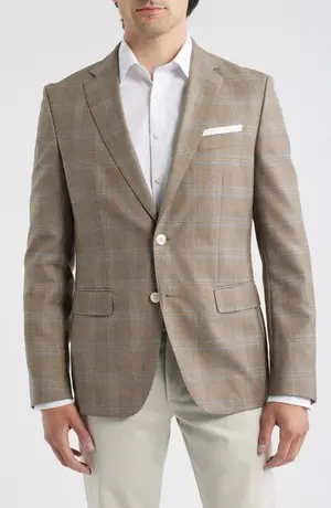 BOSS Hutson Slim-fit Sport Coat - Open Brown