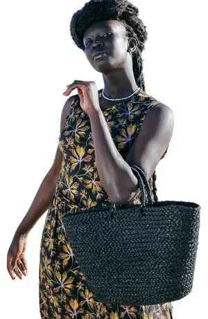 INDEGO AFRICA Braided Raffia Day Bag