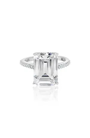 SHYMI Emerald-cut Cubic Zirconia Cocktail Ring - Silver
