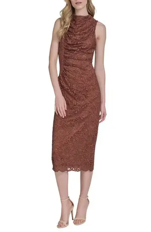 Vince Camuto Lace Sleeveless Sheath Midi Dress