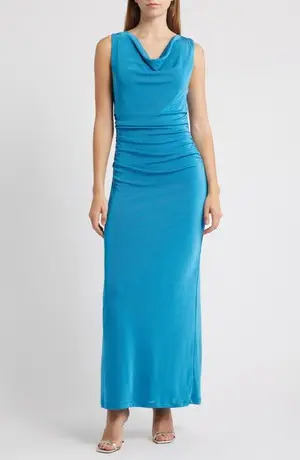 WAYF Murphy Cowl Neck Gown