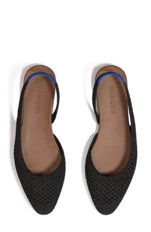 Rothy's The Almond Slingback - Black Mesh