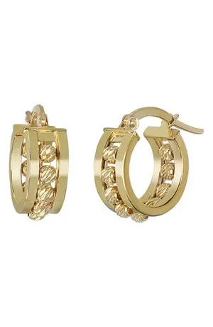 Bony Levy 14k Gold Beaded Hoop Earrings - 14k Yellow Gold