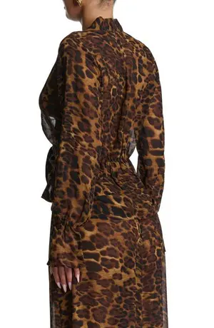 Naked Wardrobe Plunge Tie-front Chiffon Top