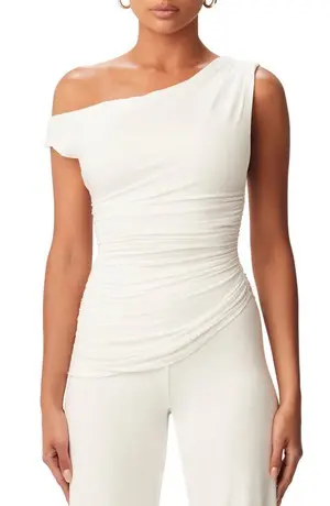 Naked Wardrobe One-shoulder Top - White