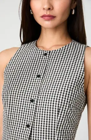 French Connection Gingham Sleeveless Mini Dress