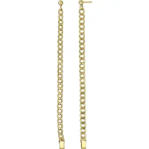 Bony Levy 14k Gold Curb Chain Linear Drop Earrings - 14k Yellow Gold