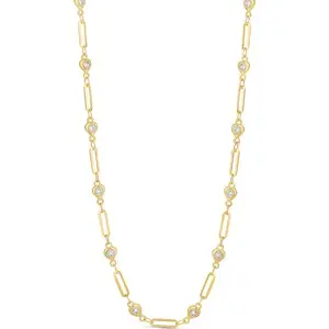 SHYMI Heart Station Paper Clip Chain Necklace