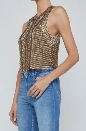 L'Agence Kienna Embellished Sleeveless Top