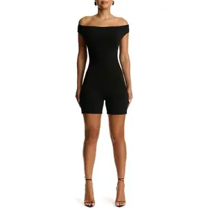 Naked Wardrobe Off-the-shoulder Romper - Black